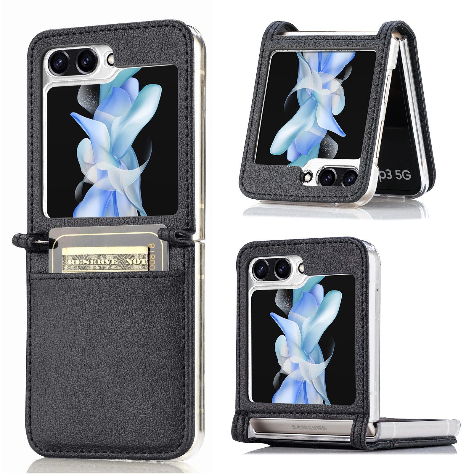 Leather Case with Card Holder For Samsung Galaxy Z Flip 5 – WESTGOODIES